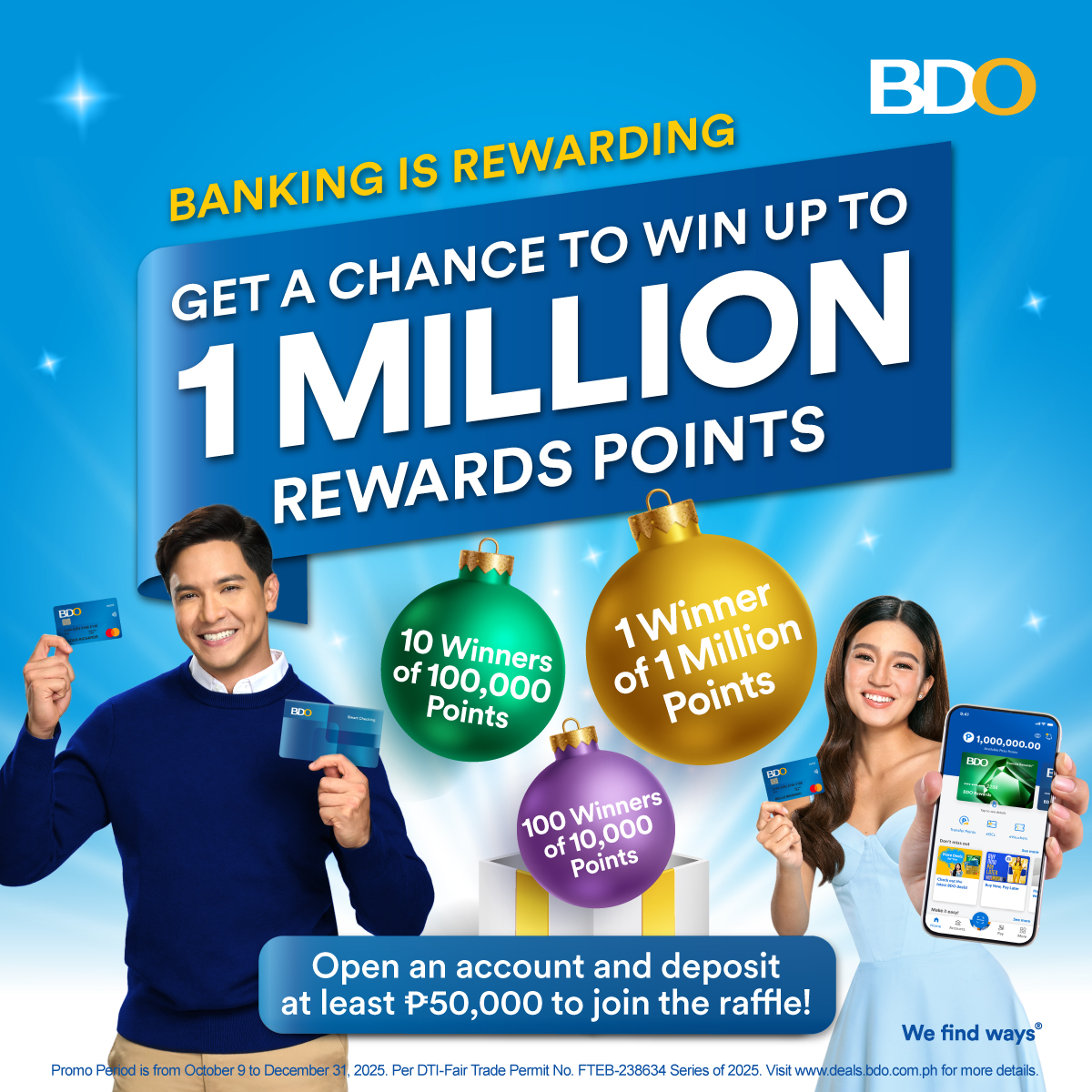 Alden’s advice: Save now and win 1 million Rewards Points with BDO ...