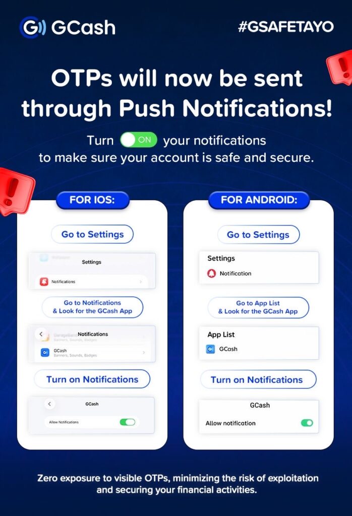 GCash fully rolls out in-app OTPs via push notifications to combat ...
